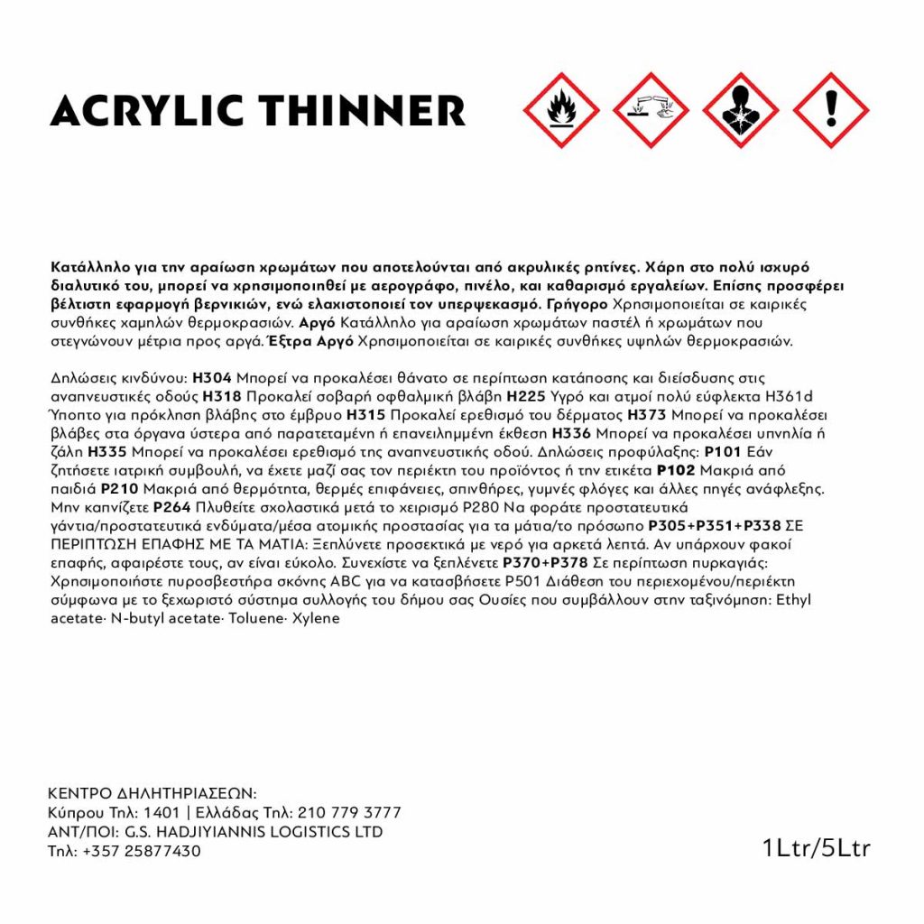 ACRYLIC THINNER - Hadjiyiannis